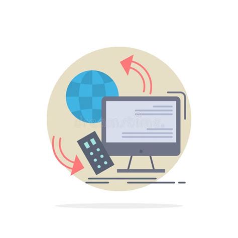 Access Control Monitoring Remote Security Flat Color Icon Vector
