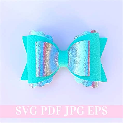 Scalloped Hair Bow Template Svg Hair Bow Svg Pdf Bow Template