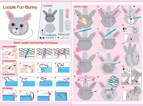 Avenir Loopie Funmy First Plush Bag Kitbunny Learn To Sew With Loopies Complete Kit With Felt