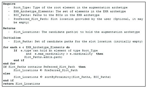 Proposed Algorithm To Determine Components In The Initial Ehr Archetype