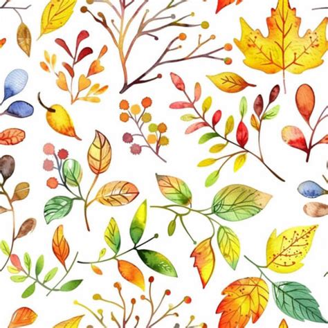 Download Autumn Leaves And Branches Patterns Online Creative Fabrica