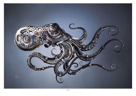 Metal Octopus Sculpture By Alan Williams