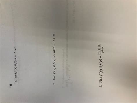 Solved 1 Find F X If F X X3 In X 2 Find F X If F X