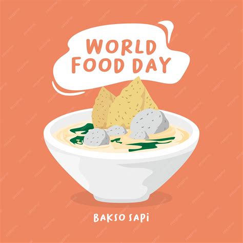 Premium Vector Flat Design Indonesian Food Bakso Sapi