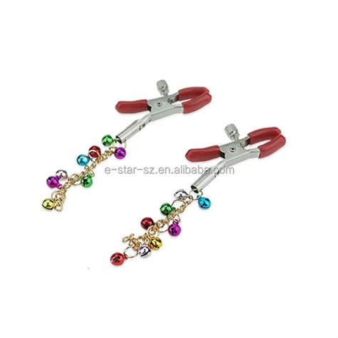 Red Nipple Clamp With Chain Breast Clips Adult Bdsm Restraint Kits Sex