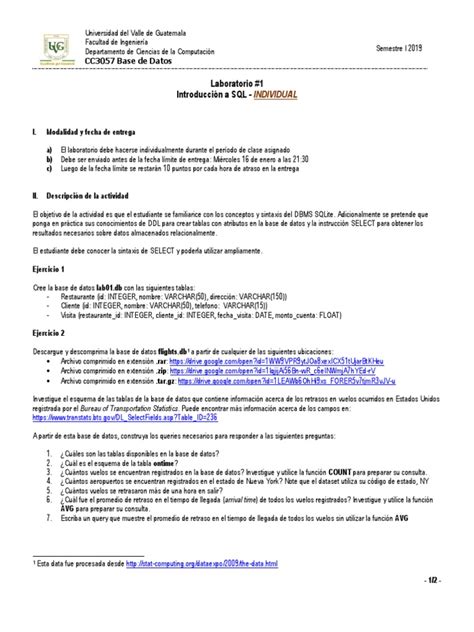 lab 01 introducción a sql pdf sql bases de datos