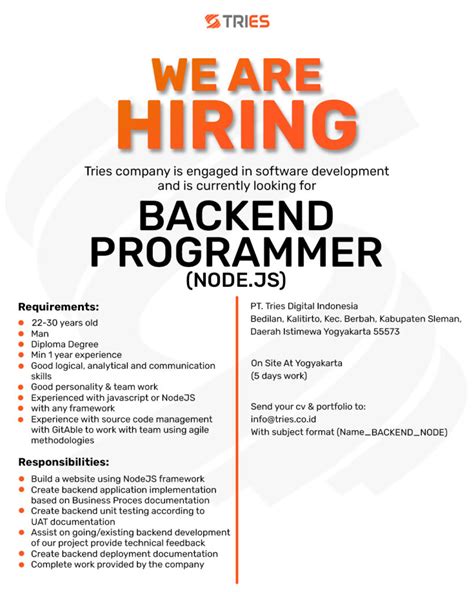 backend programmer node js tries