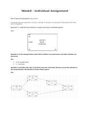 Indiviual assignment Week8.docx - Week8 - Individual Assignment Part 1 Exercise Questions 40 ...