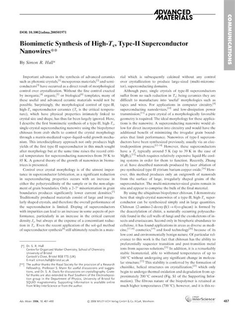 Pdf Biomimetic Synthesis Of High Tc Type Ii Superconductor Nanowires Dokumentips