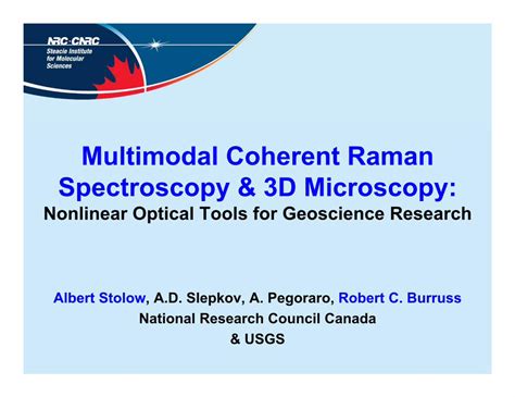 Pdf Multimodal Coherent Raman Spectroscopy And 3d … Multimodal