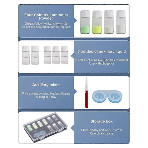 Clock Luminous Fluorescent Powder Easy Mixing Luminous Powder Kit For