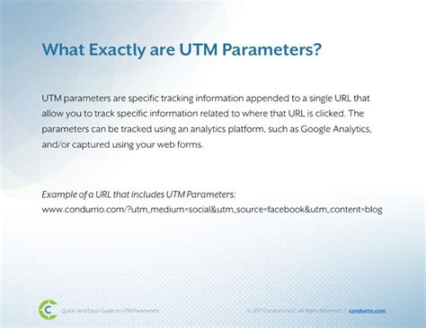 Quick Guide UTM Parameters Condurrio Marketing Design