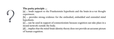 Lecture 6 The Embodied Embedded And Extended Mind Flashcards Quizlet