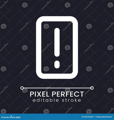 Exclamation Mark Pixel Perfect White Linear Ui Icon For Dark Theme Stock Vector Illustration