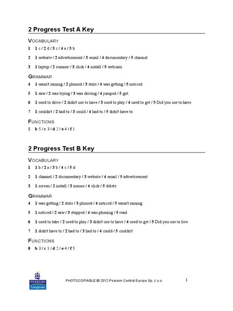 progress test 2 key pdf