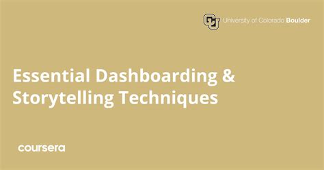 Essential Dashboarding And Storytelling Techniques Coursera