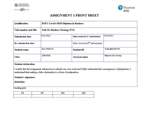 asm 1 574 dao minh tu asm 1 gw assignment 1 front sheet