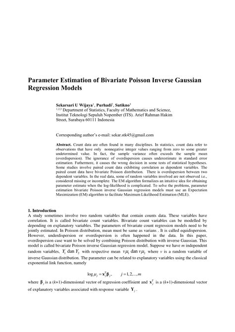 pdf parameter estimation and tests of statistical hypotheses on