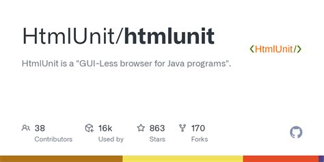 Github Htmlunithtmlunit Htmlunit Is A Gui Less Browser For Java