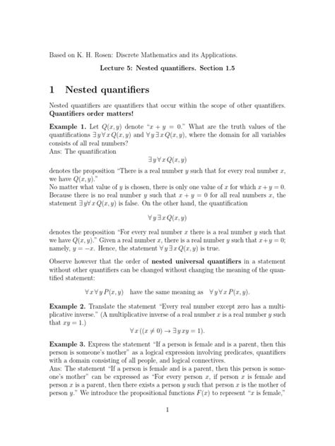 Lecture 5 Nested Quantifiers Pdf