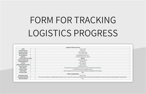 Table For Managing Logistics Vehicles Excel Template And Google Sheets File For Free Download