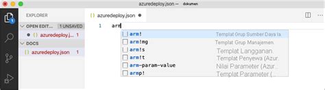 Membuat Templat Visual Studio Code Azure Resource Manager Microsoft Learn