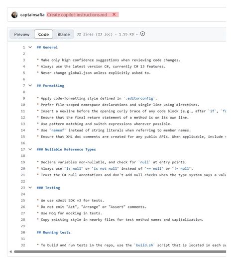 Asp Net Custom Instructions File For Github Copilot ⬇️ Creating A Copilot Instructions Md File