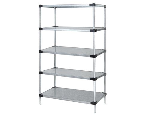 Quantum 48w X 14d X 54h Galvanized 5 Tier Solid Shelving Starter