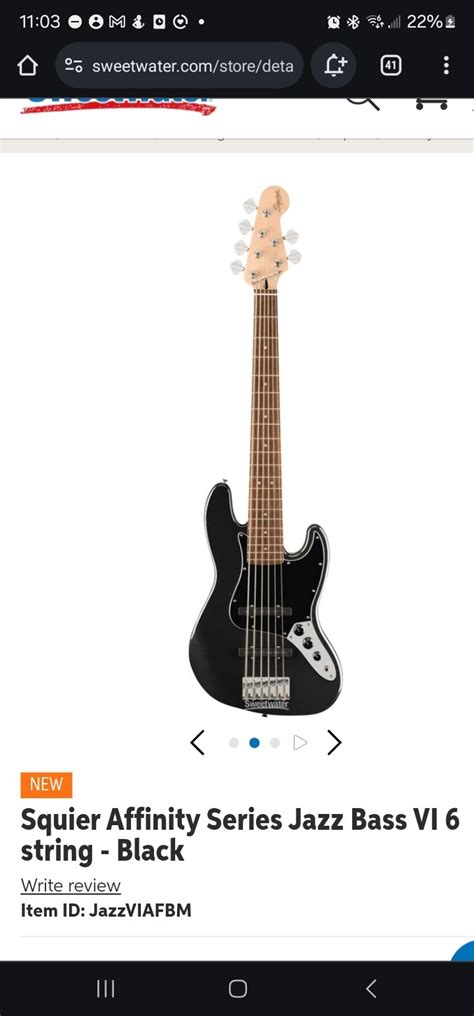 New Squier 6 String Jazz Bass