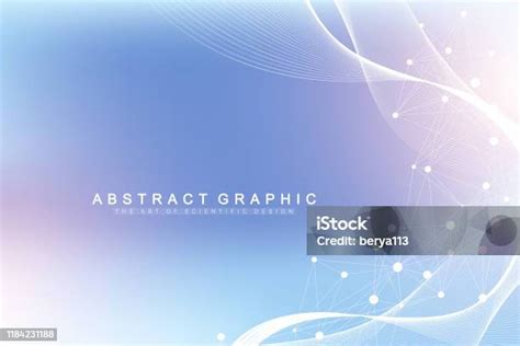 삶의 확장 연결된 라인과 점 파도 흐름과 다채로운 폭발 배경 시각화 양자 기술 추상 그래픽 배경 폭발 모션 버스트 벡터 그림 Rna에 대한 스톡 벡터 아트 및 기타 이미지