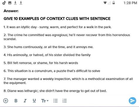 Give 10 Examples Of Context Clues With Sentence Brainlyph Give 10 Examples Of Context Clues With Sentence Brainlyph