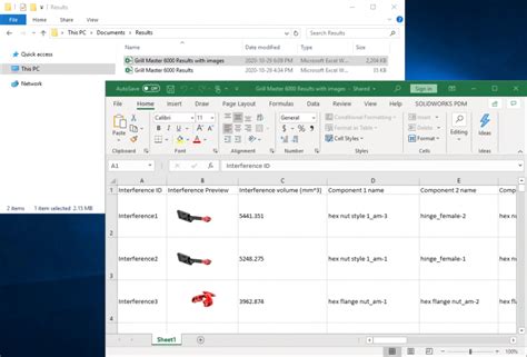 Export Interference Detection Results In Solidworks 2021