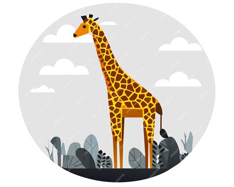 Premium Vector Full Body Giraffe Illustration Vector