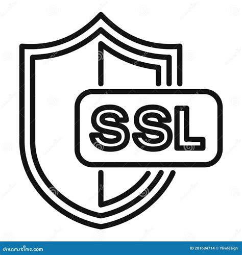 SSL Certificate Shield Icon Outline Vector Safe Data Stock Vector Illustration Of Secure
