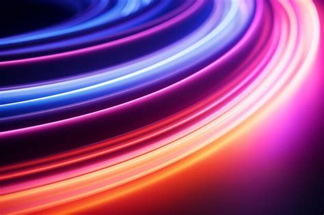 Neon Arcs With A Pulsating Light Effect Premium Ai Generated Image