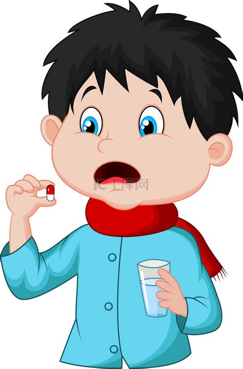 男孩吃药素材图片免费下载 千库网