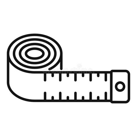 Measuring Tape Icon Showing Length Measurement Tool Stock Vector Illustration Of Black Inch