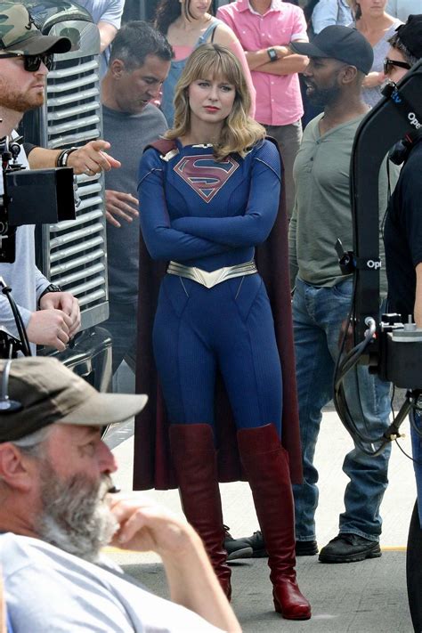 Melissa Benoist Spotted In Her Supergirl Costume Whil