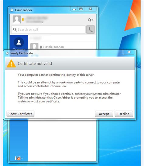 Jabber For Windows 105 Error About Metrics Cisco Community