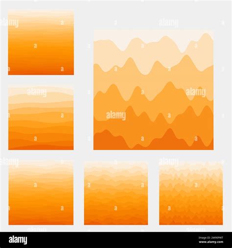 Abstract Waves Background Collection Curves In Orange Colors Powerful Vector Illustration