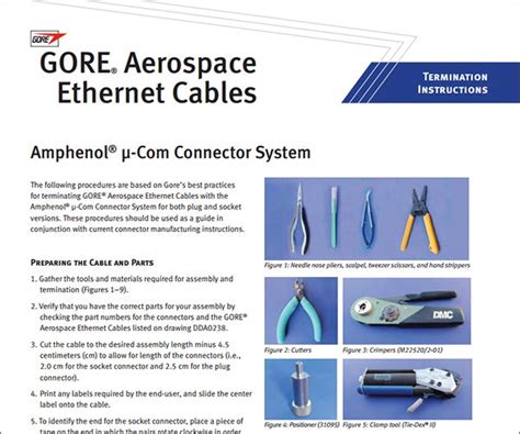 Termination Instructions Gore® Ethernet Cables With Amphenol® µ Com