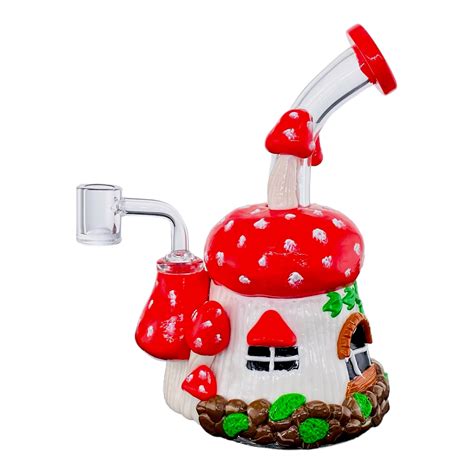 Red And White Mushroom House Small Dab Rig