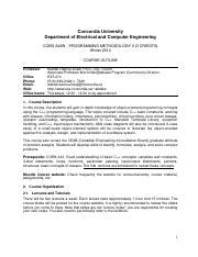Programming Methodology II Mastering C Concepts Concordia University Department Of Electrical