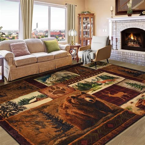 Aspmiz 6x9 Large Rustic Area Rug Non Slip Washable