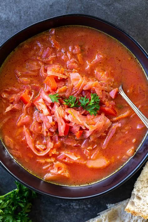 Creamy Vegetarian Borscht Recipe Beet Soup Momsdish