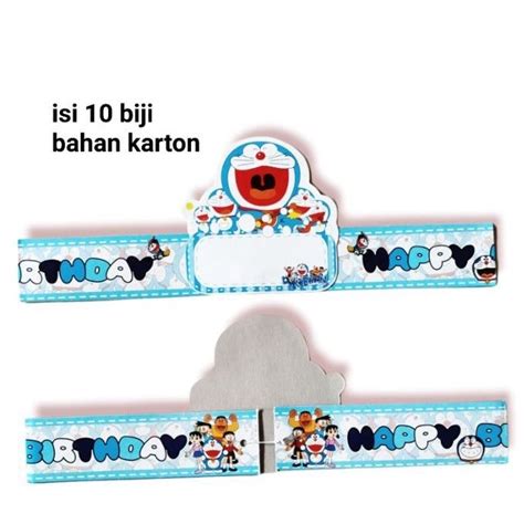 Jual Topi Ulang Tahun Karakter Doraemon Topi Melingkar Ulang Tahun Happy Birthday Karakter