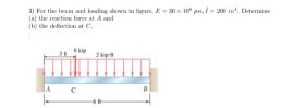 3 For The Beam And Loading Shown In Figure E 30 X 106 Psi Ī Homeworklib