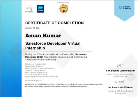 Aman Kumar On Linkedin Smartinternz Smartbridge Salesforce