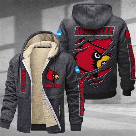 Louisville Cardinals Dmtz1720 Hoodie Zip Velvet Coat 98finan