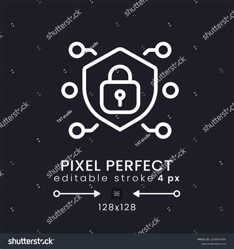 Network Security White Linear Desktop Icon Stock Vector Royalty Free